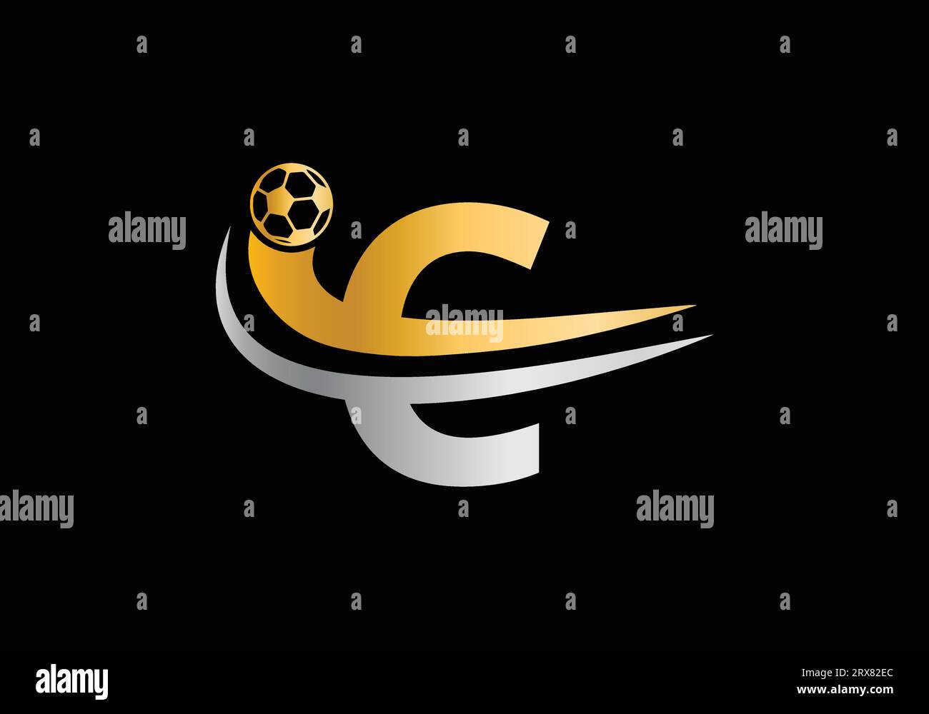 C Letter with Football Sports Logo Template Design. For Football Club ...