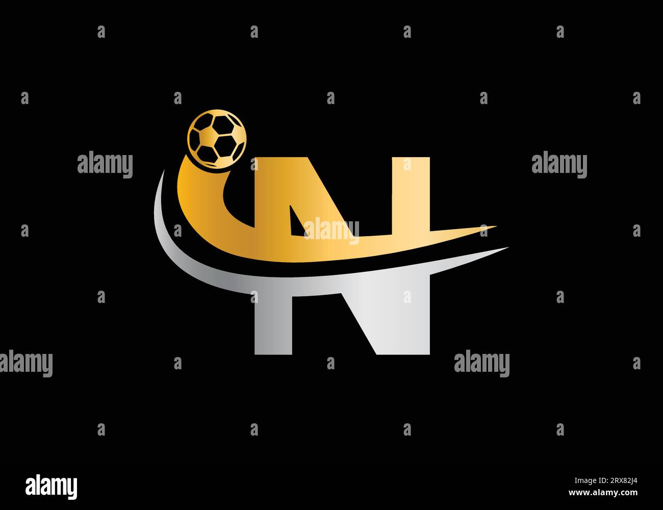N Letter with Football Sports Logo Template Design. For Football Club ...