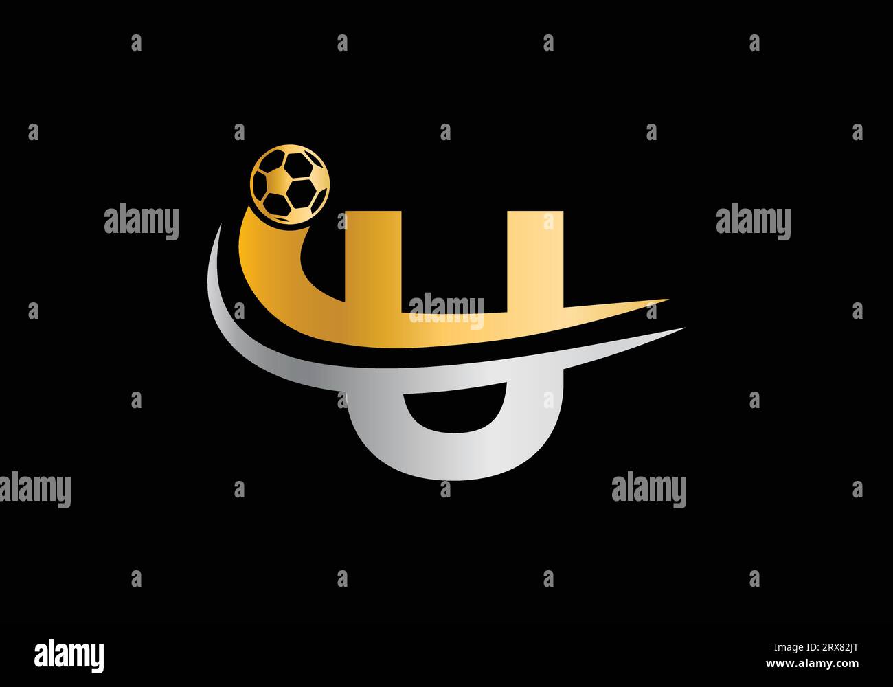 U Letter with Football Sports Logo Template Design. For Football Club ...