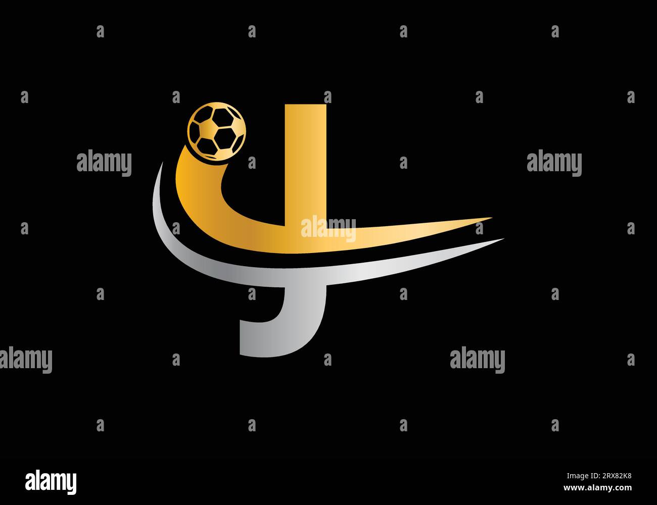J Letter with Football Sports Logo Template Design. For Football Club Symbol Vector Template ...
