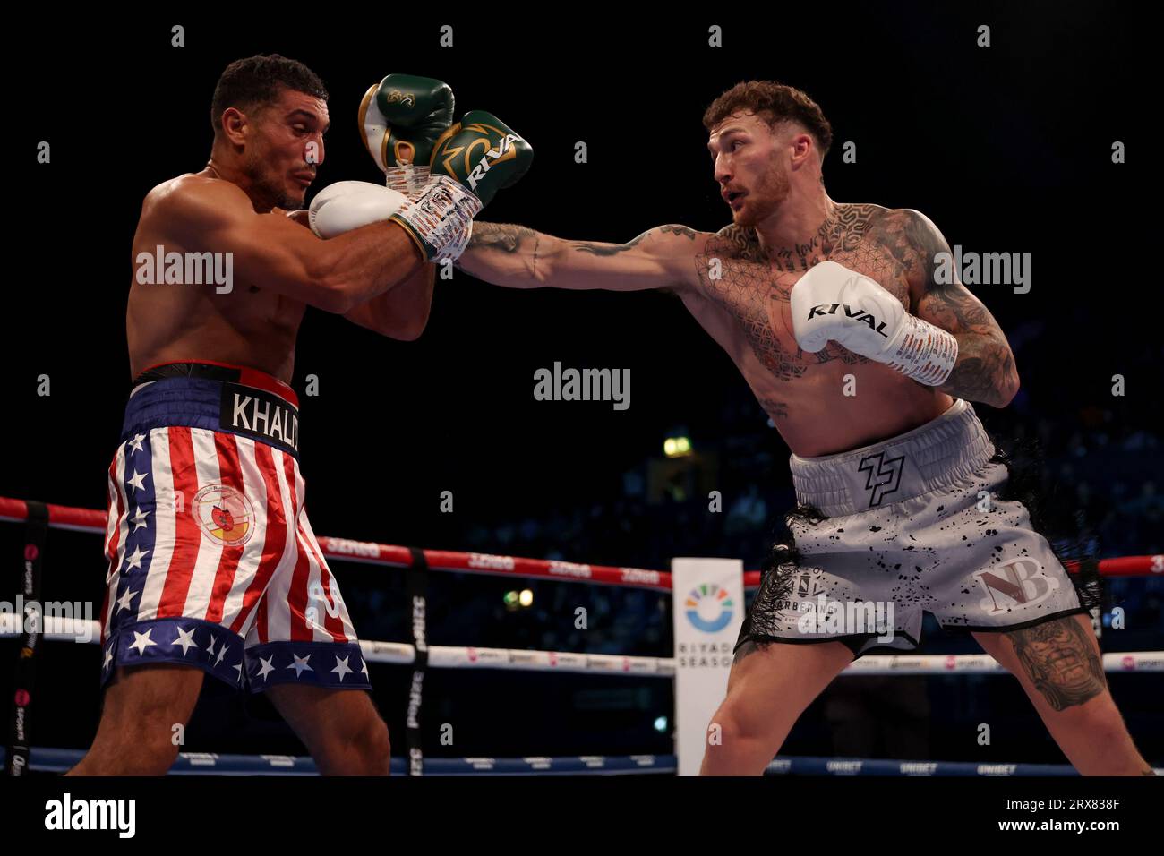 Zach Parker (right) and Khalid Graidia in action during the Super ...