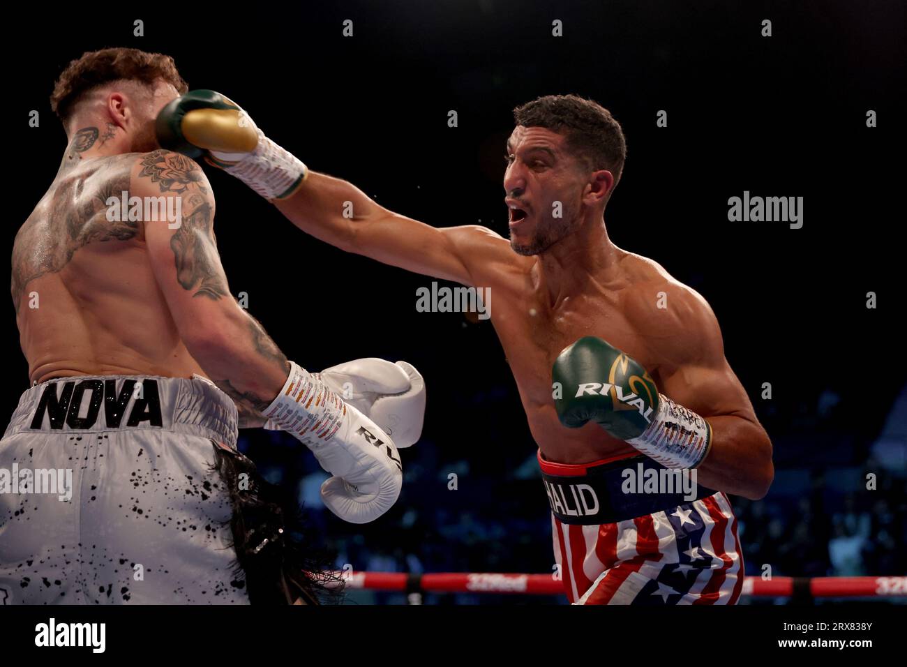 Zach Parker (left) and Khalid Graidia in action during the Super ...