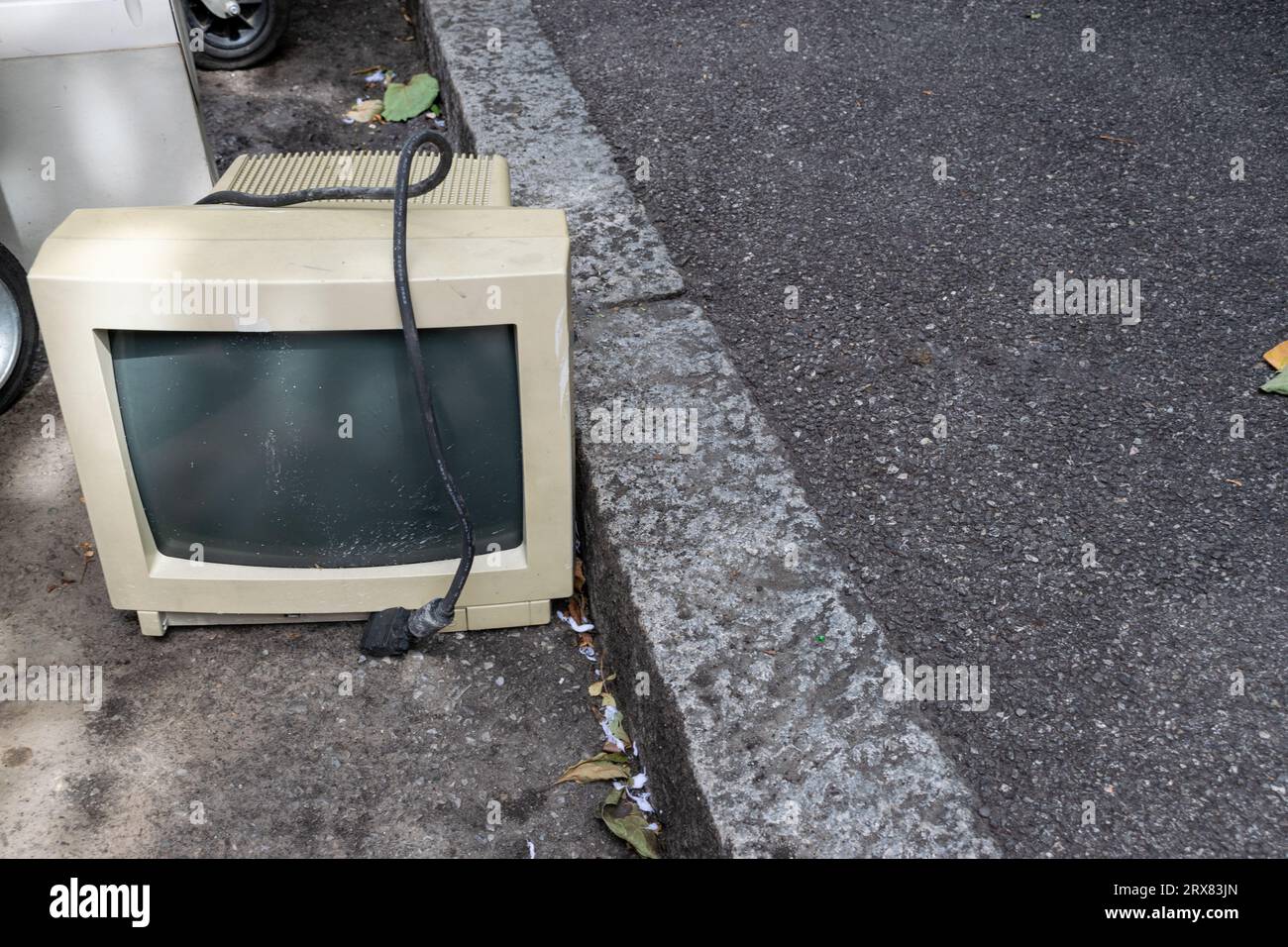 Image of Monitor thrown in Street as Contamination and Recycling of ...