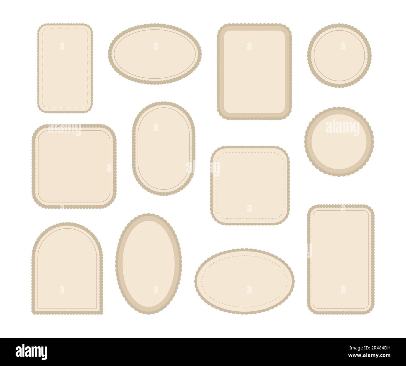 Vintage Beige Frame Collection. Emptu Frame labels for invitations ...