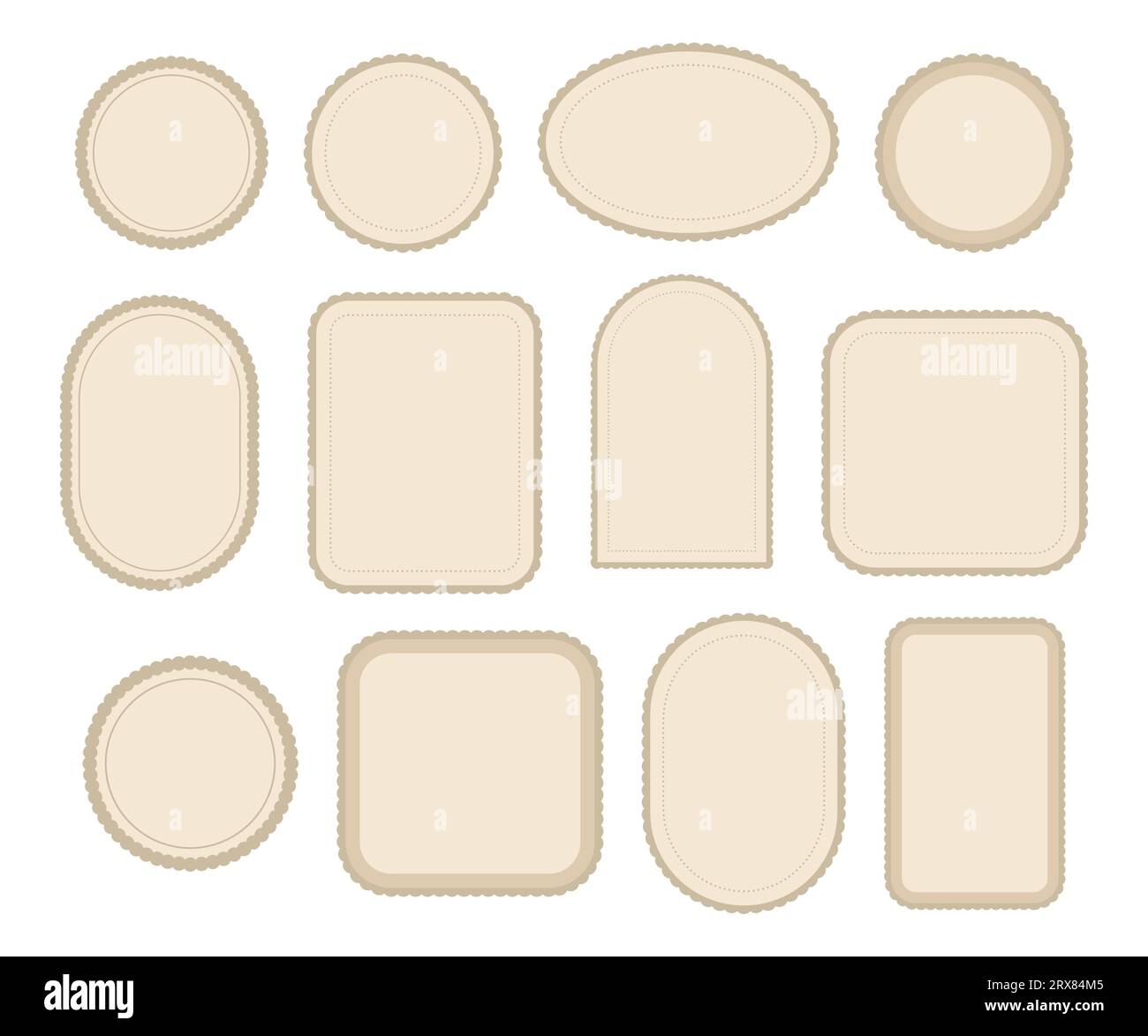 Vintage Beige Frame Collection. Emptu Frame labels for invitations ...