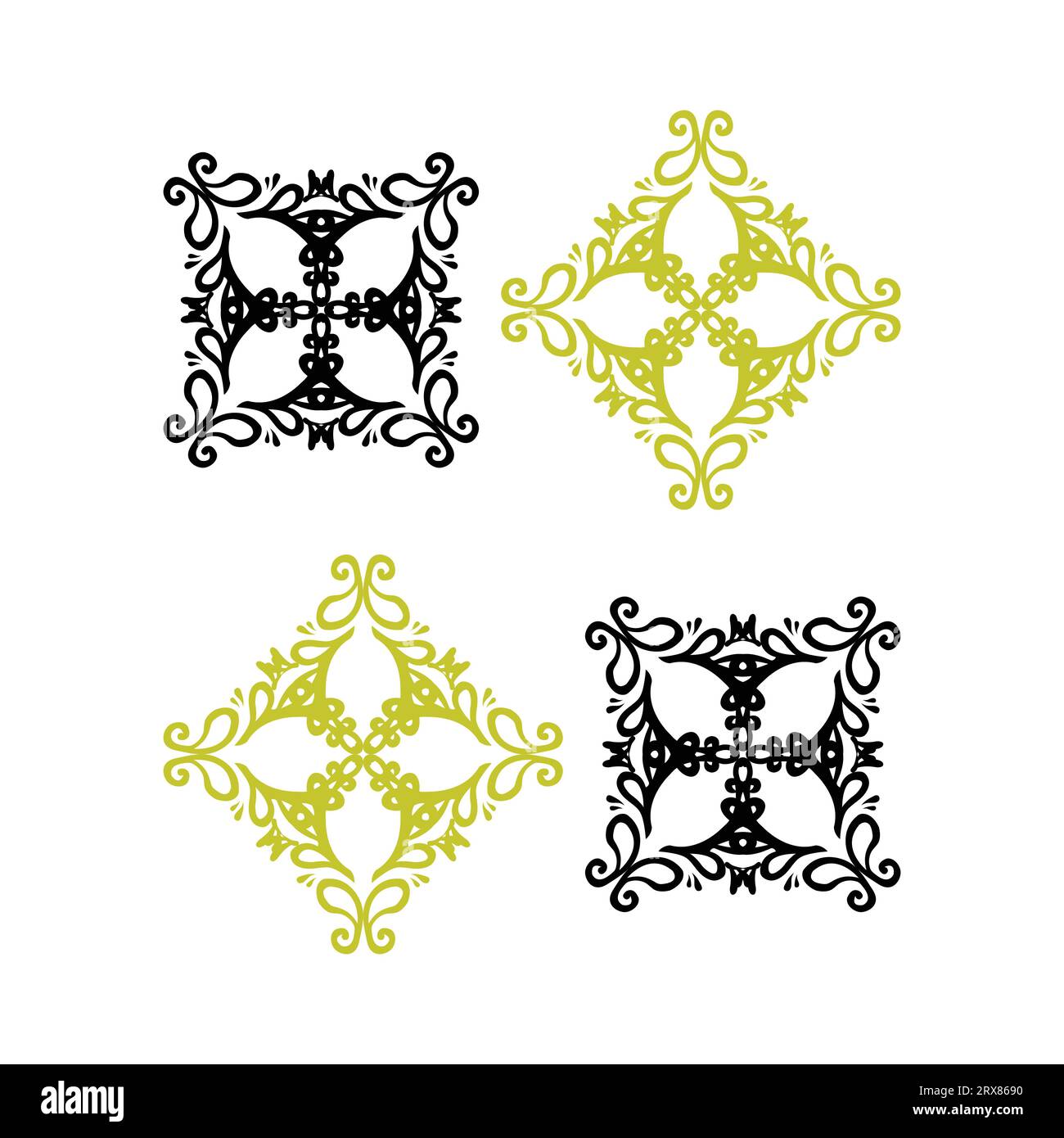 Four ornamental designs on a white background Stock Vector Image & Art ...