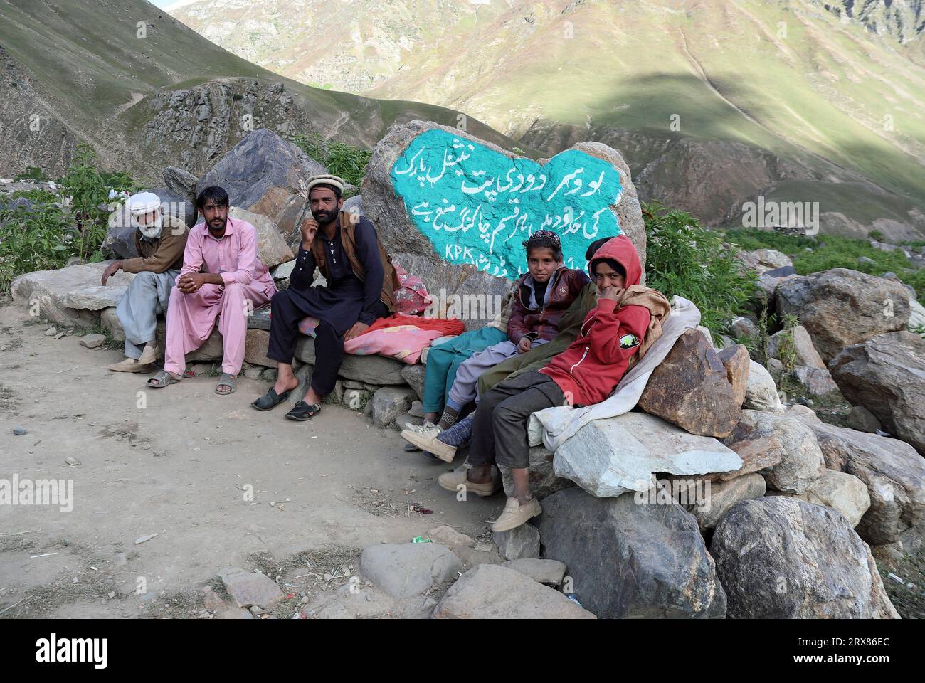 Nomadic family living in the Kaghan Valley of northern Pakistan Stock ...