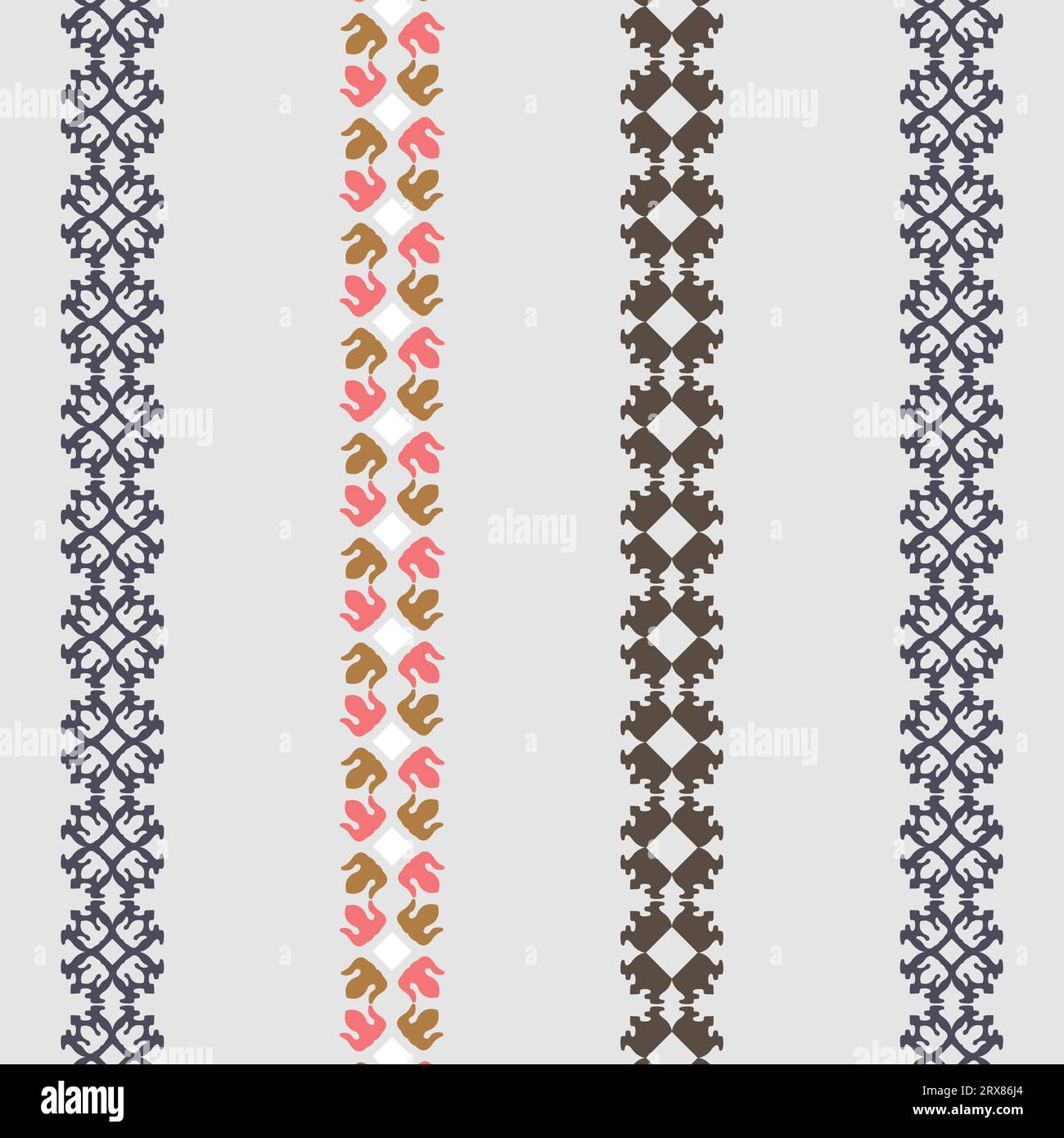 A vibrant and colorful striped pattern borders with various shapes and ...