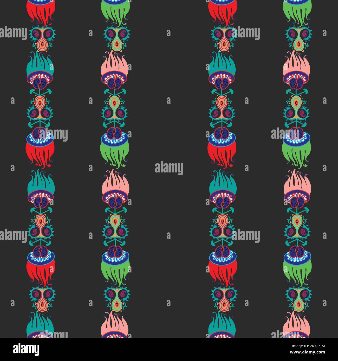 Colorful borders of flower still life on a dark background Stock Vector ...