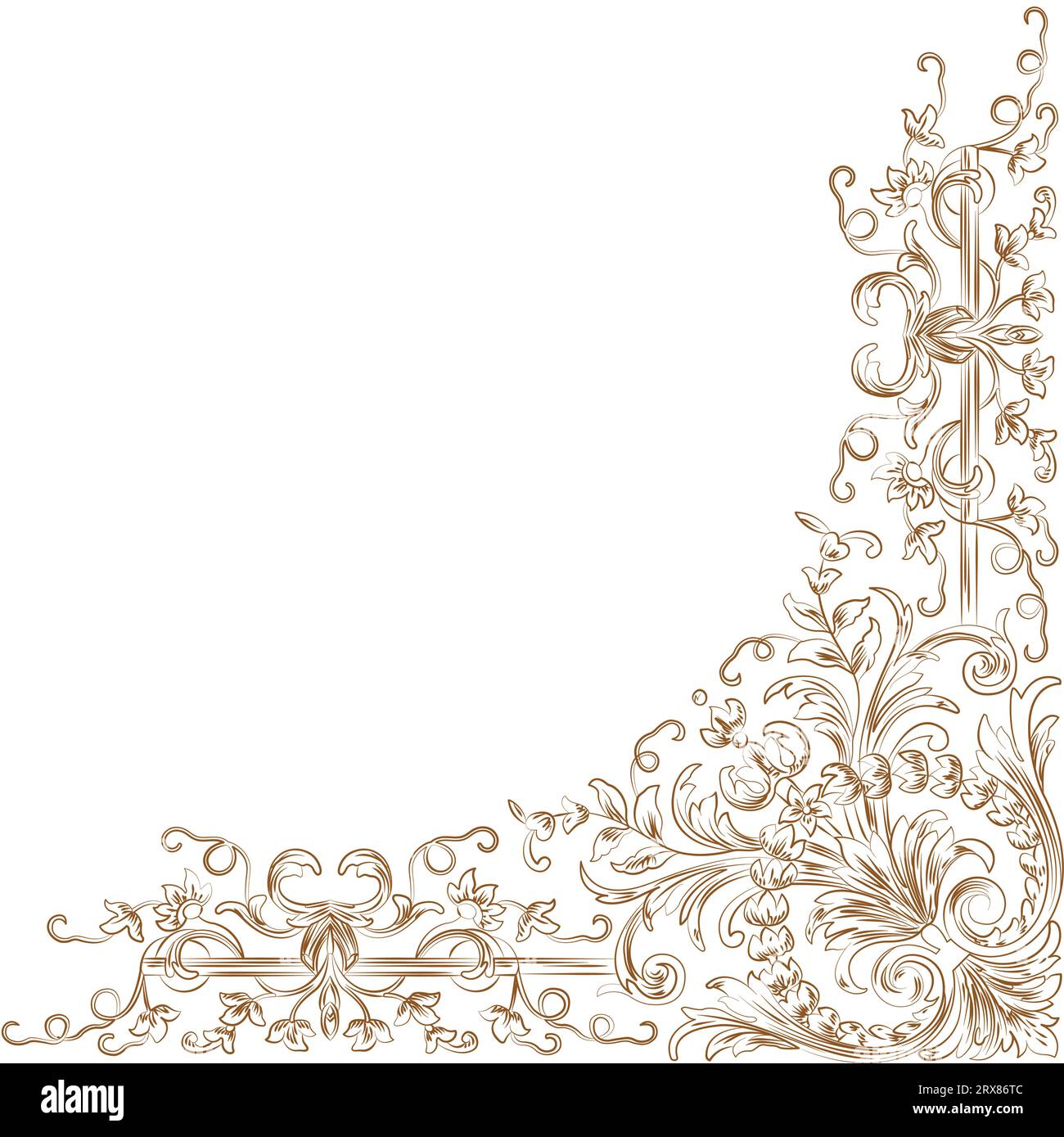 A detailed gold frame with an intricate floral design Stock Vector ...
