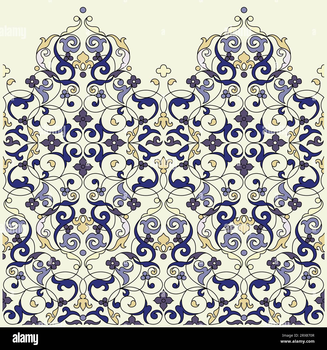 A blue and white ornamental design on a white background Stock Vector ...