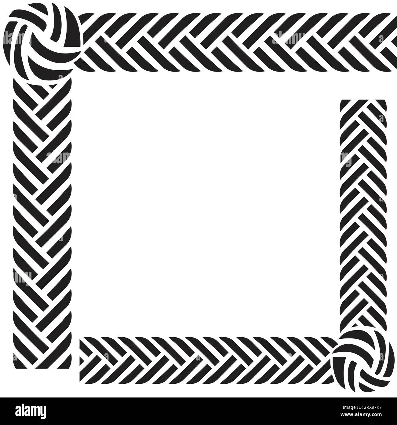 A black and white zig zag pattern with a square frame Stock Vector ...