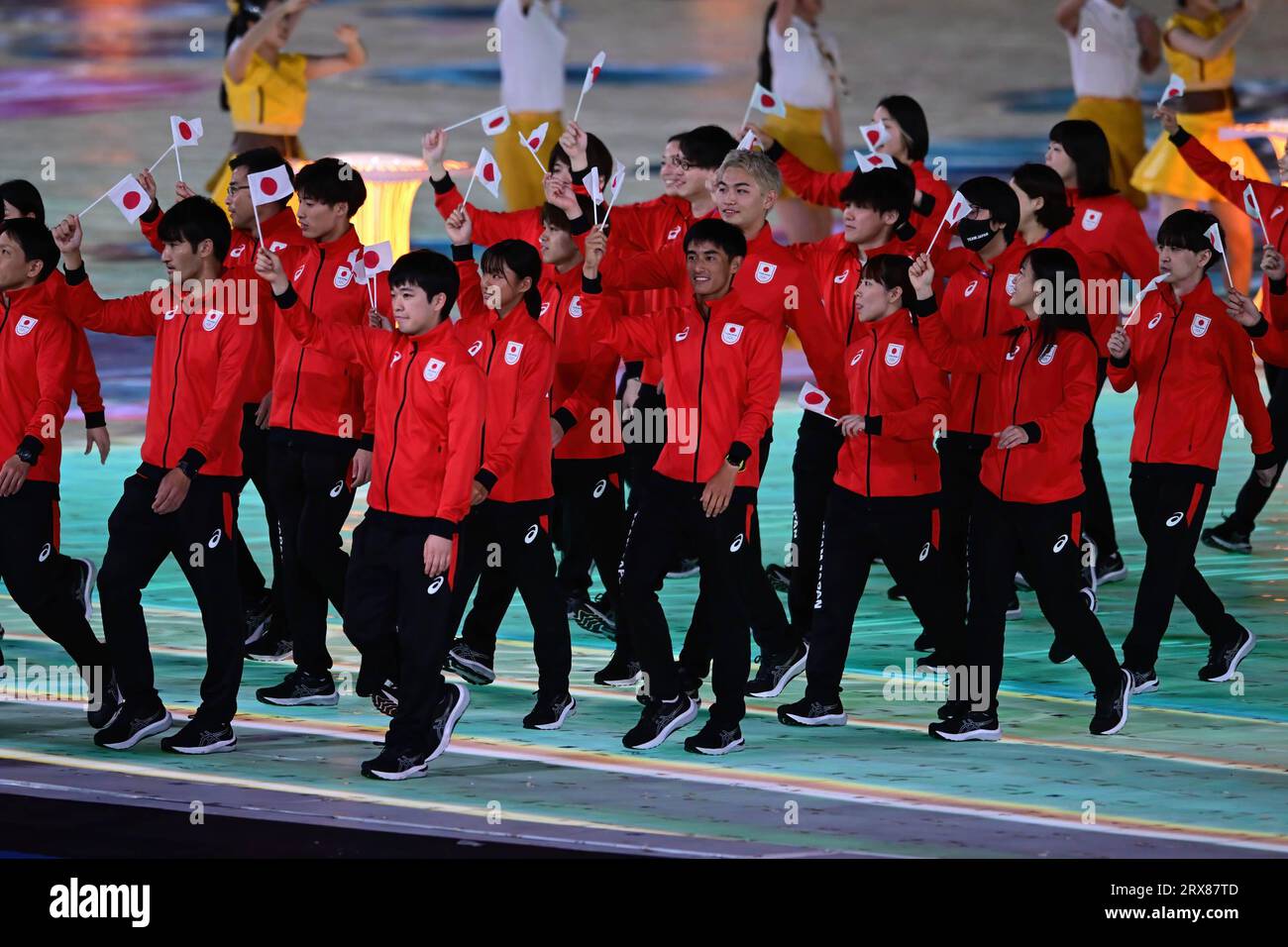 Hangzhou, China. 23rd Sep, 2023. The Japanese team of athletes is seen ...