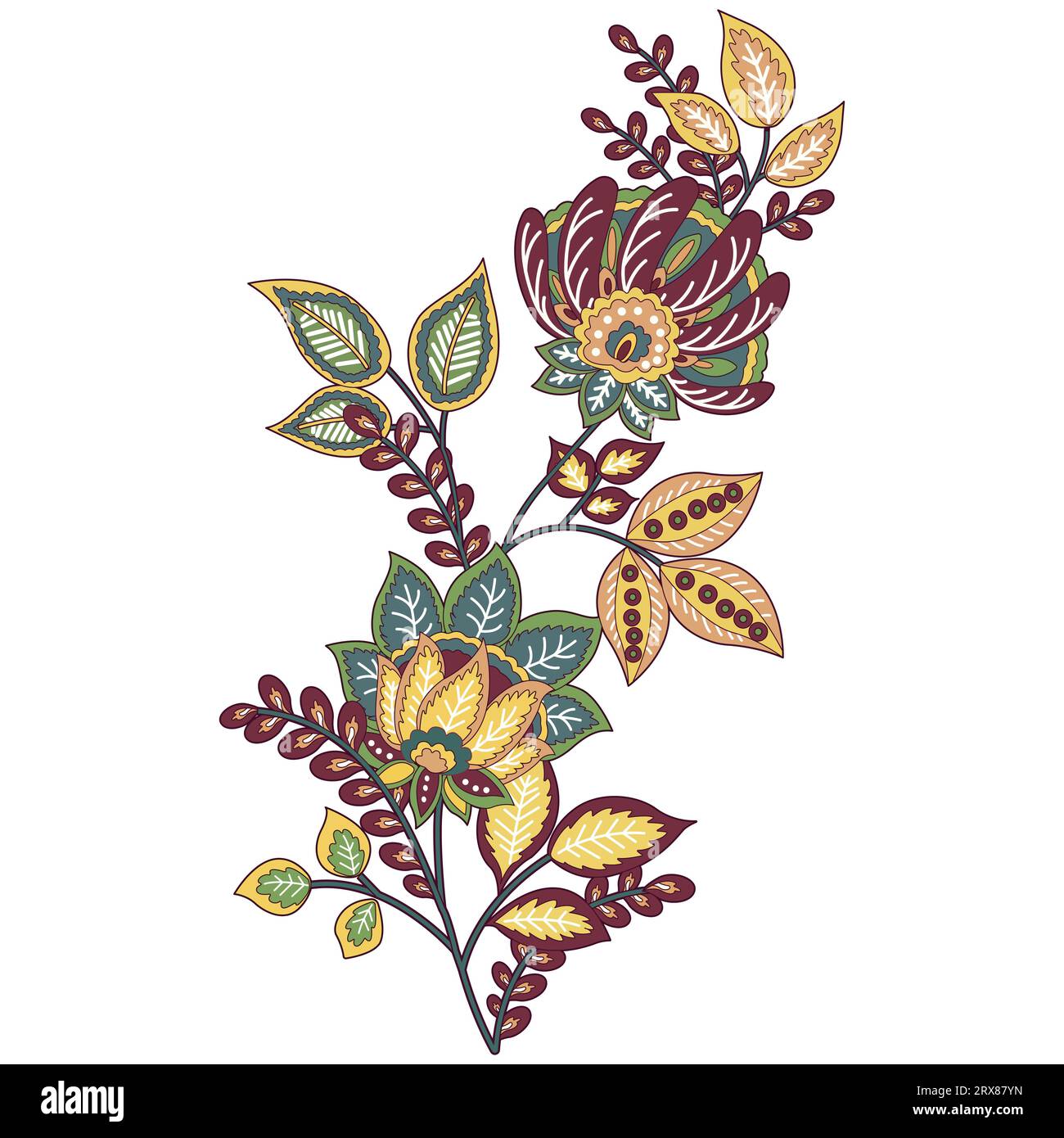 A beautifully detailed flower drawing on a clean white background Stock ...