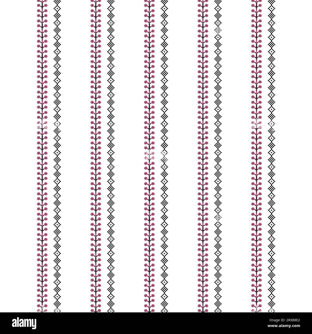 Abstract geometric border designs on a white background with red and ...