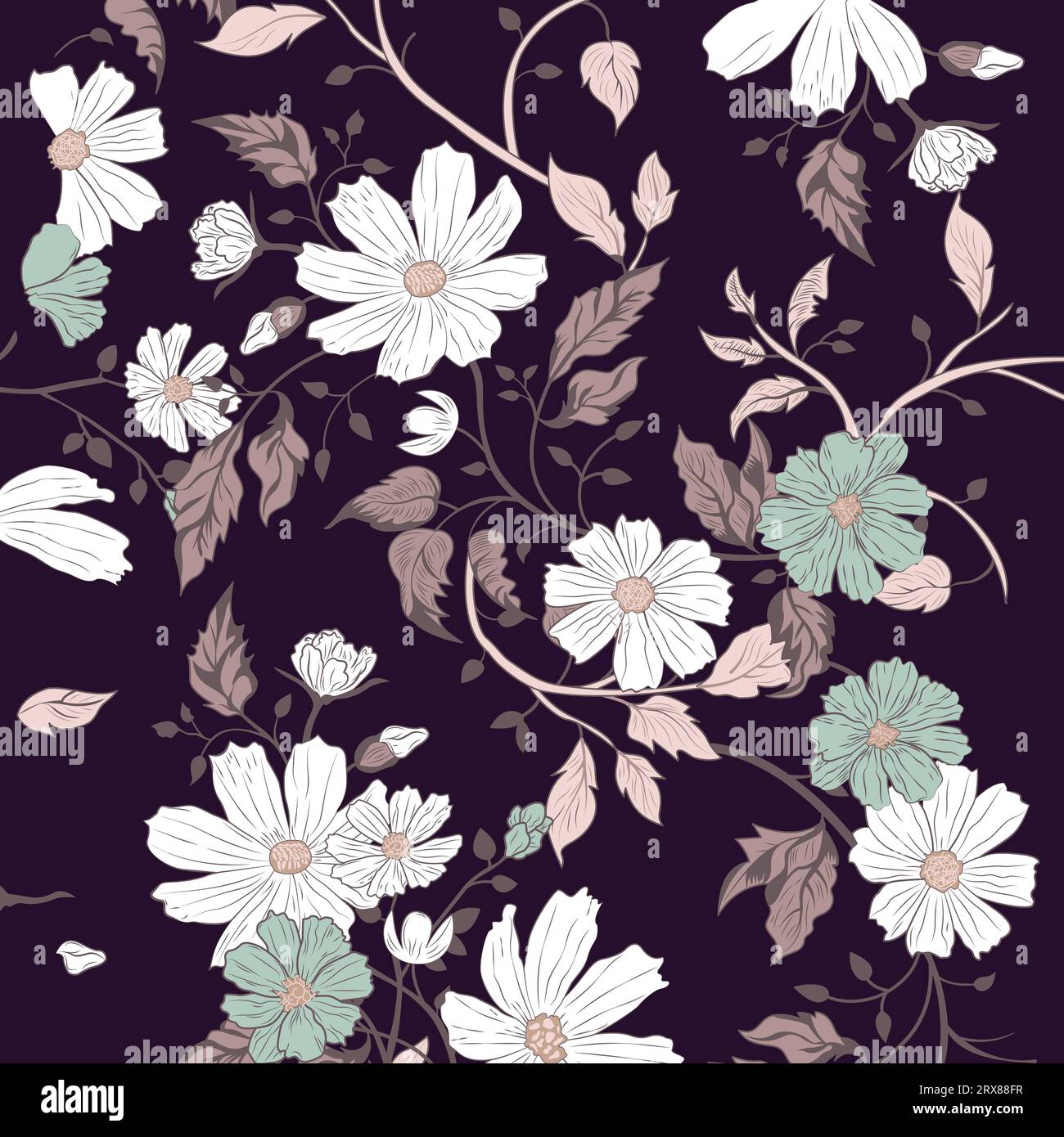 Purple blooms Stock Vector Images - Alamy