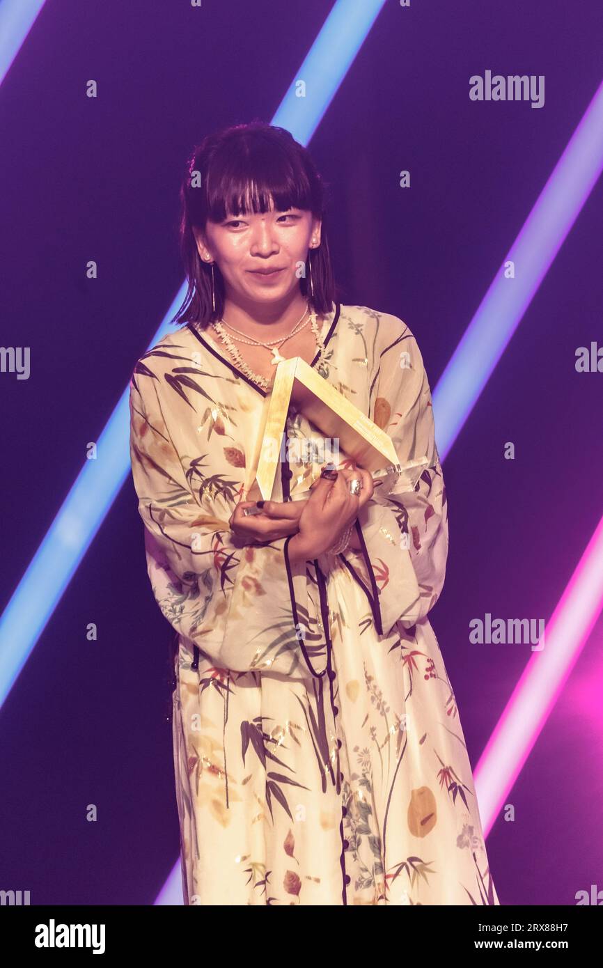 Hamburg, Germany. 23rd Sep, 2023. Ichiko Aoba is on stage with her won ...
