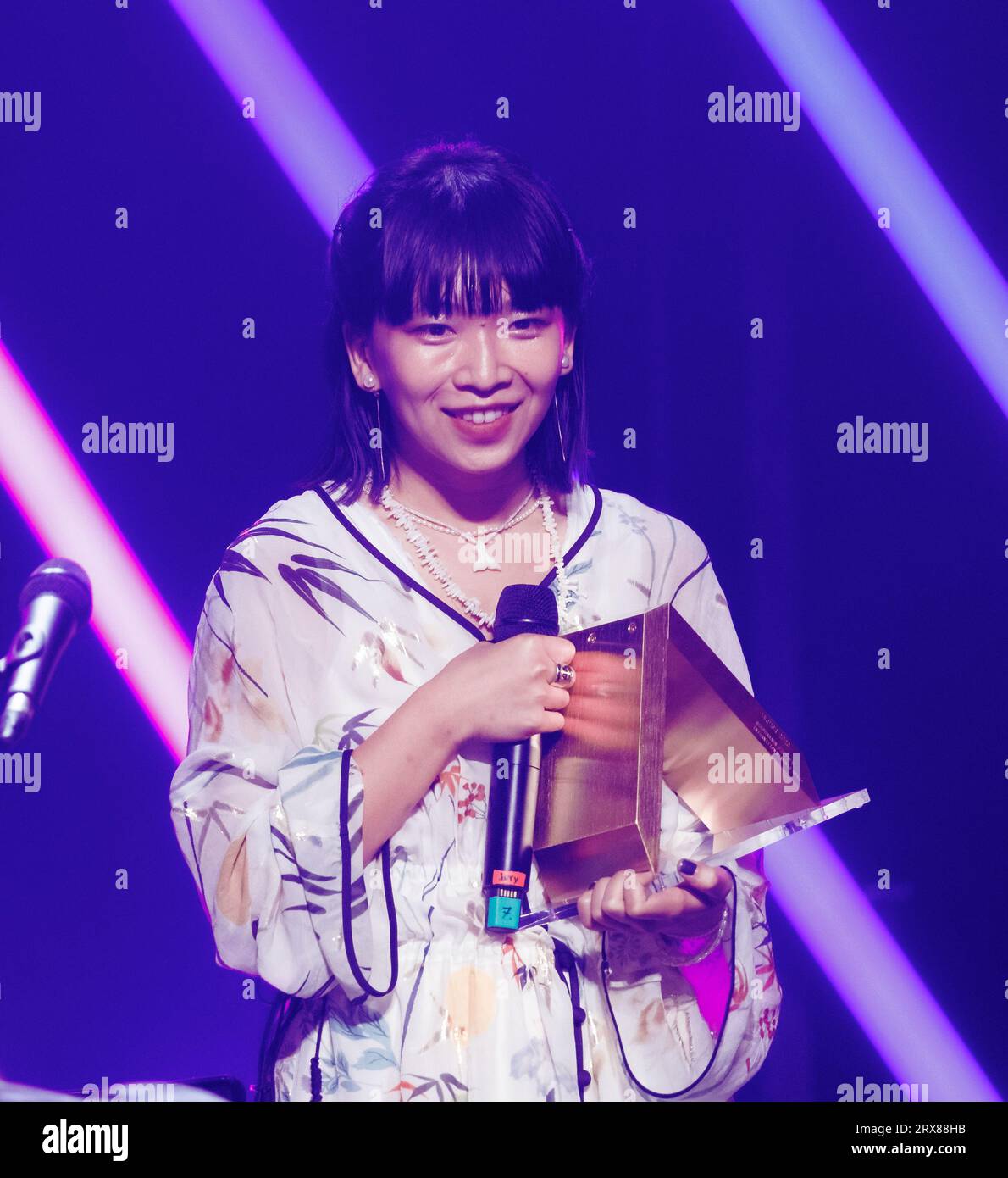 Hamburg, Germany. 23rd Sep, 2023. Ichiko Aoba is on stage with her won ...