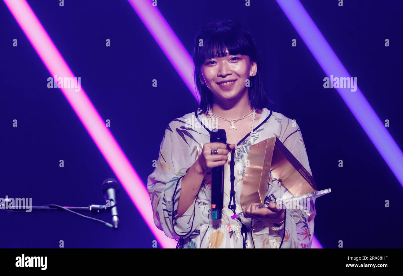 Hamburg, Germany. 23rd Sep, 2023. Ichiko Aoba is on stage with her won ...