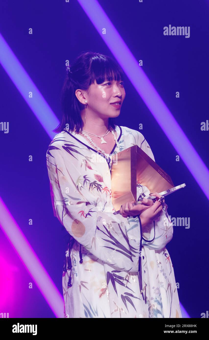 Hamburg, Germany. 23rd Sep, 2023. Ichiko Aoba is on stage with her won ...