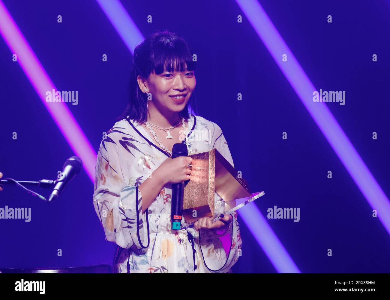 Hamburg, Germany. 23rd Sep, 2023. Ichiko Aoba is on stage with her won ...