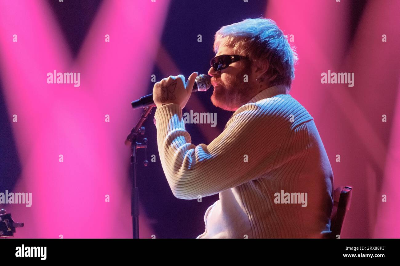 Hamburg, Germany. 23rd Sep, 2023. The nominated Swedish singer Hannes ...