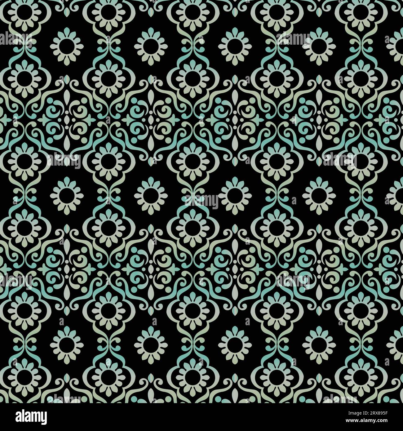 A blue and white seamless pattern on a black background Stock Vector ...