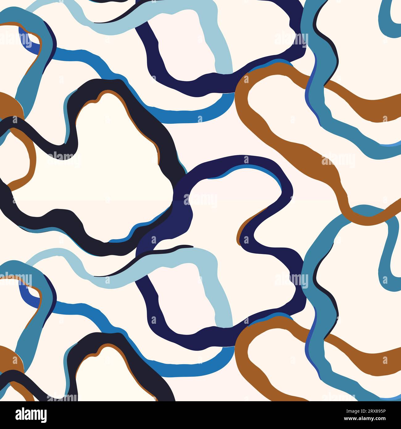 A modern abstract art piece with wavy patterns on a minimalistic white ...
