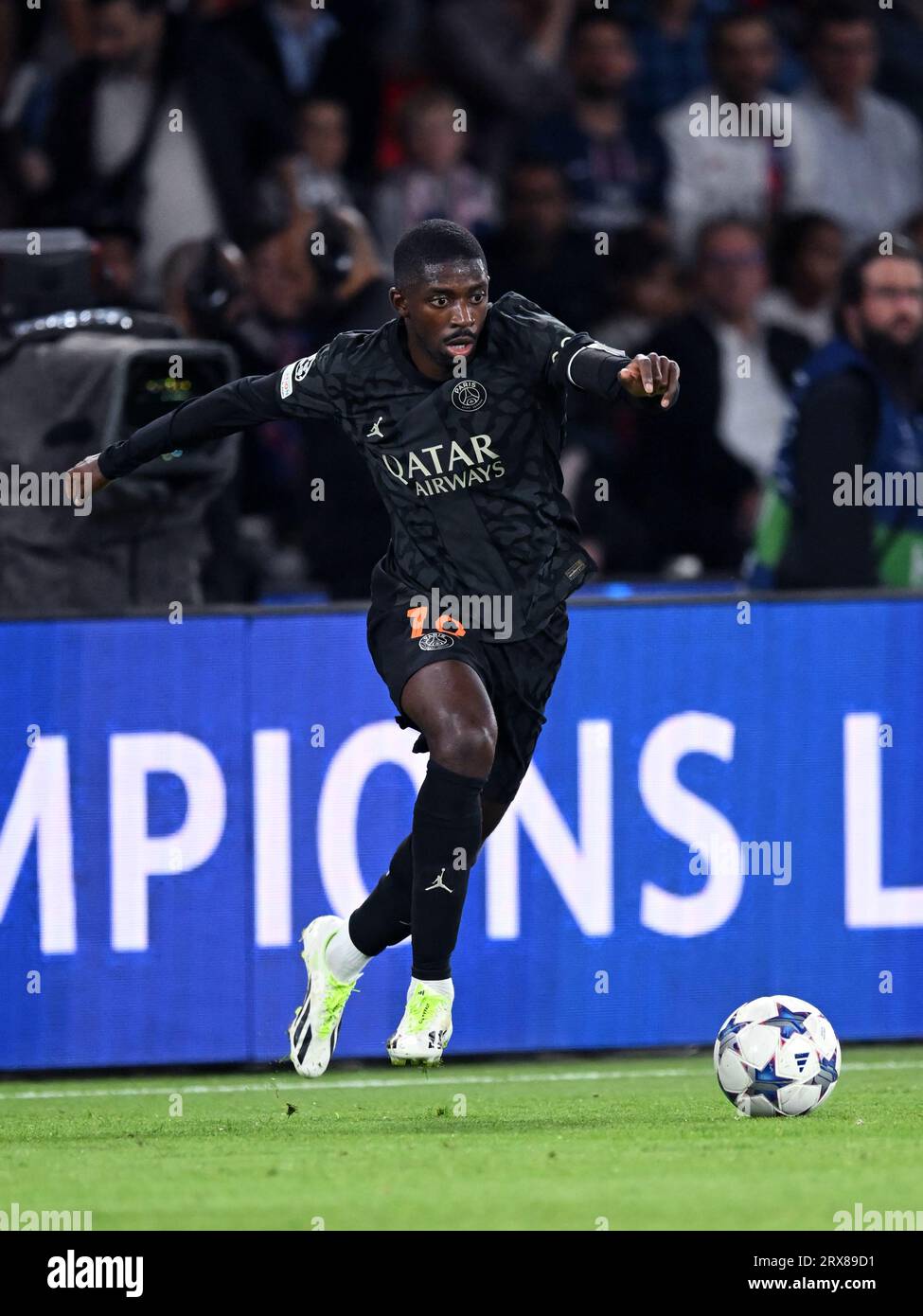 PARIS - Ousmane Dembele of Paris Saint-Germain during the UEFA ...