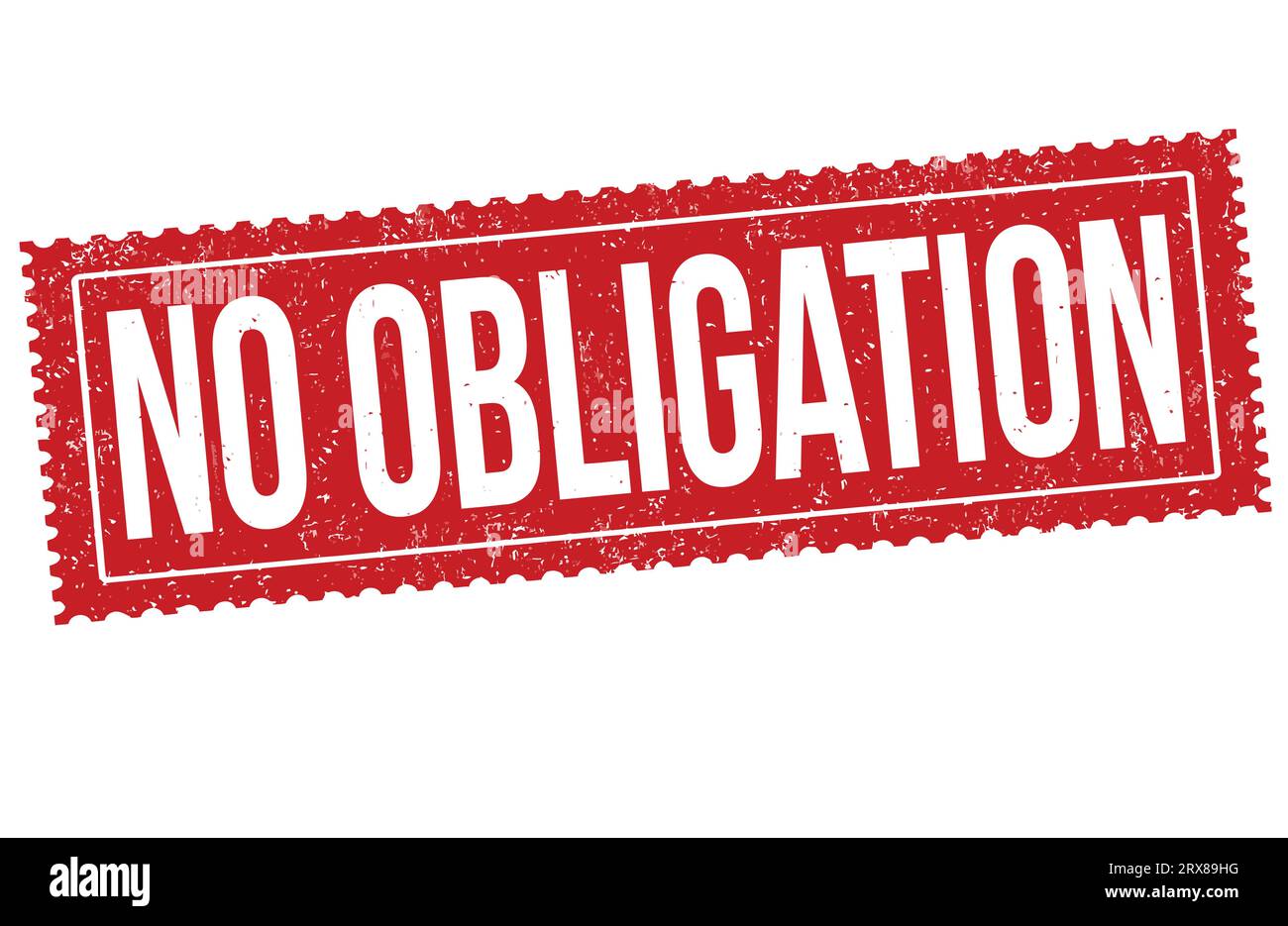 No obligation grunge rubber stamp on white background, vector ...