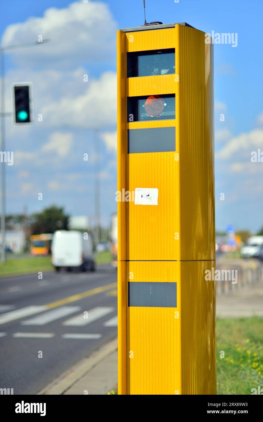 Traffic radar for speed measurement in road and vehicle traffic Stock ...
