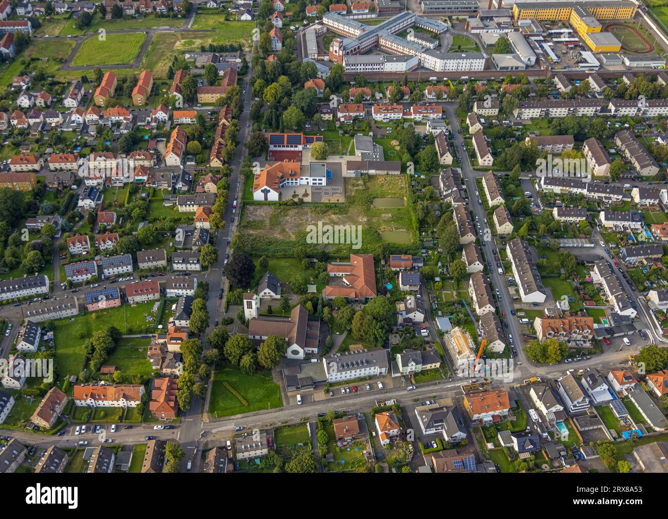 Aerial view, construction area with reconstruction and extension Petri ...