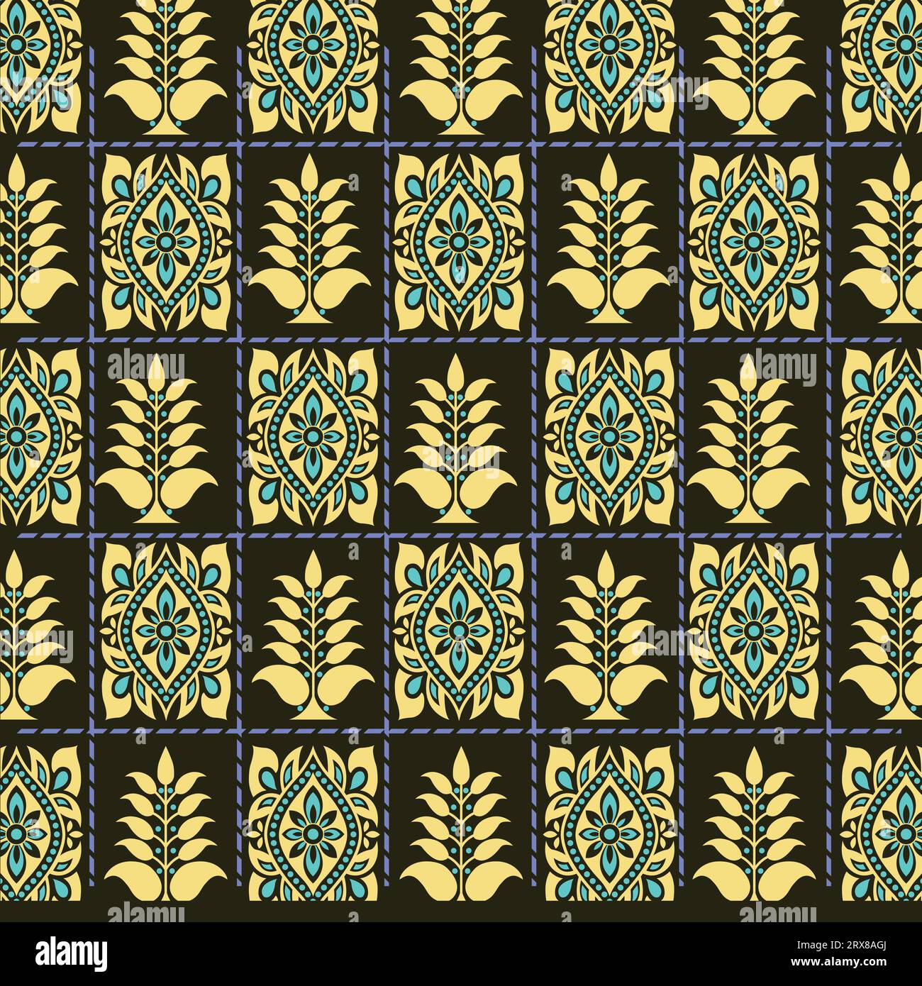 A vibrant green and yellow pattern against a striking dark backdrop ...