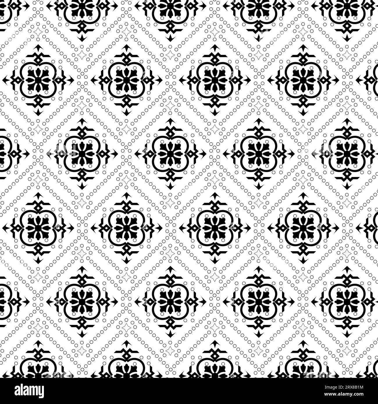 A black and white wallpaper with an ornate design Stock Vector Image ...