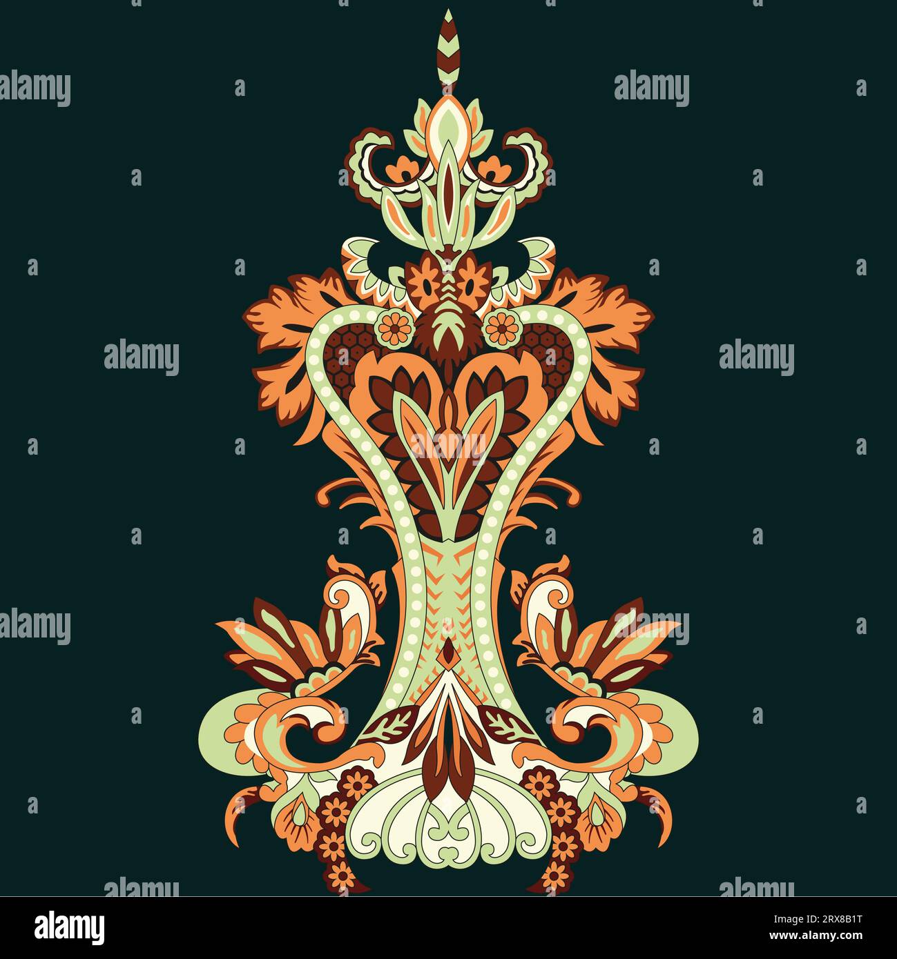 An intricate and elaborate design drawn on a clean white background ...