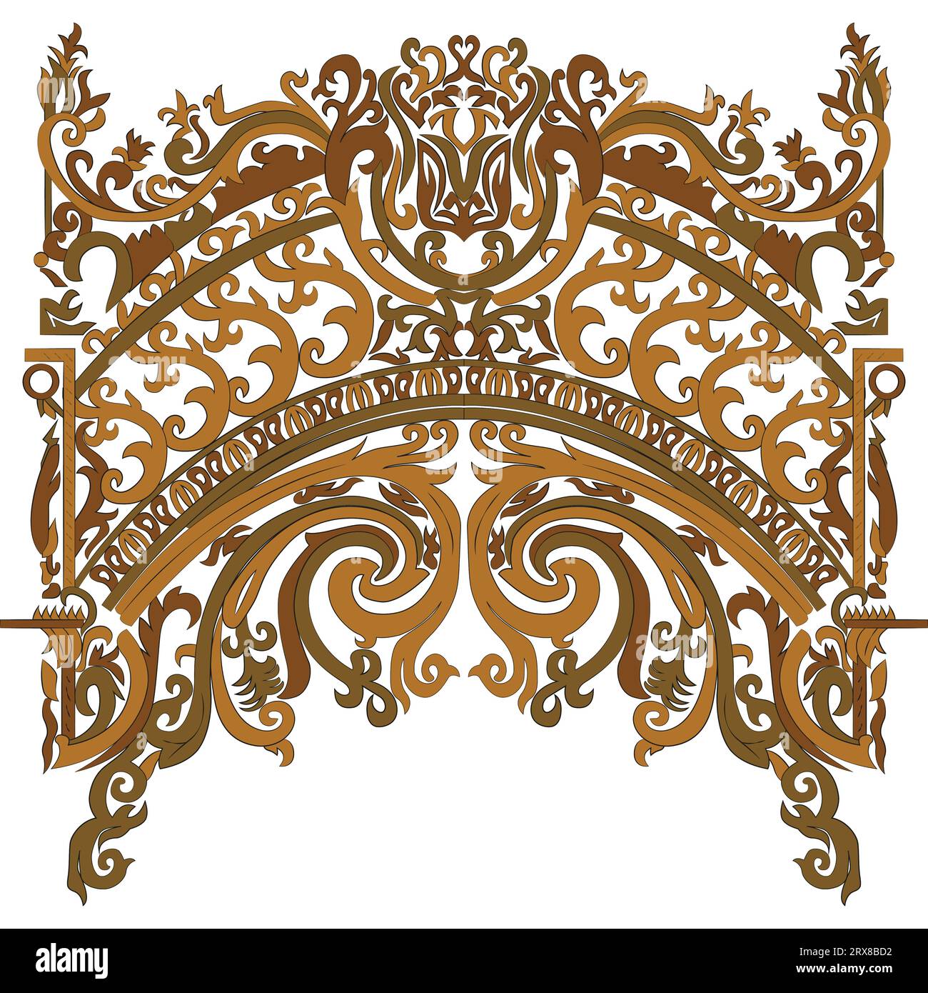 An intricate and detailed ornate design on a clean white background ...