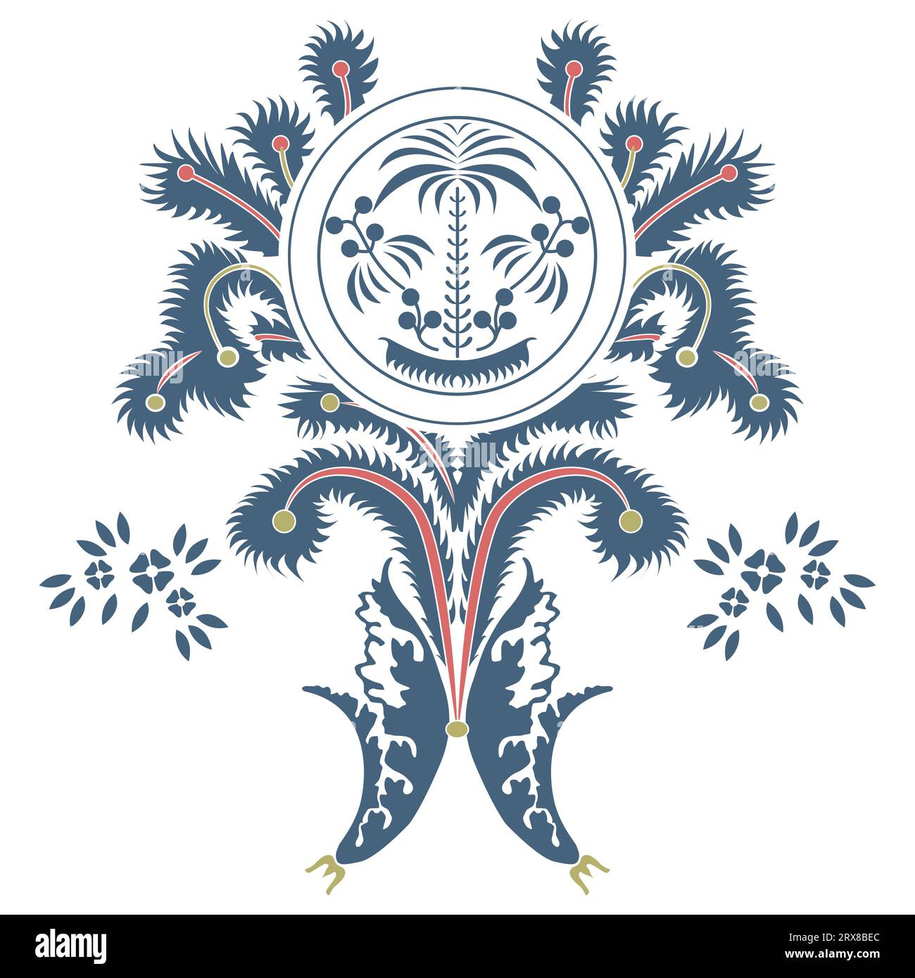 A vibrant circular indian mughal arabic insired abstract design with ...