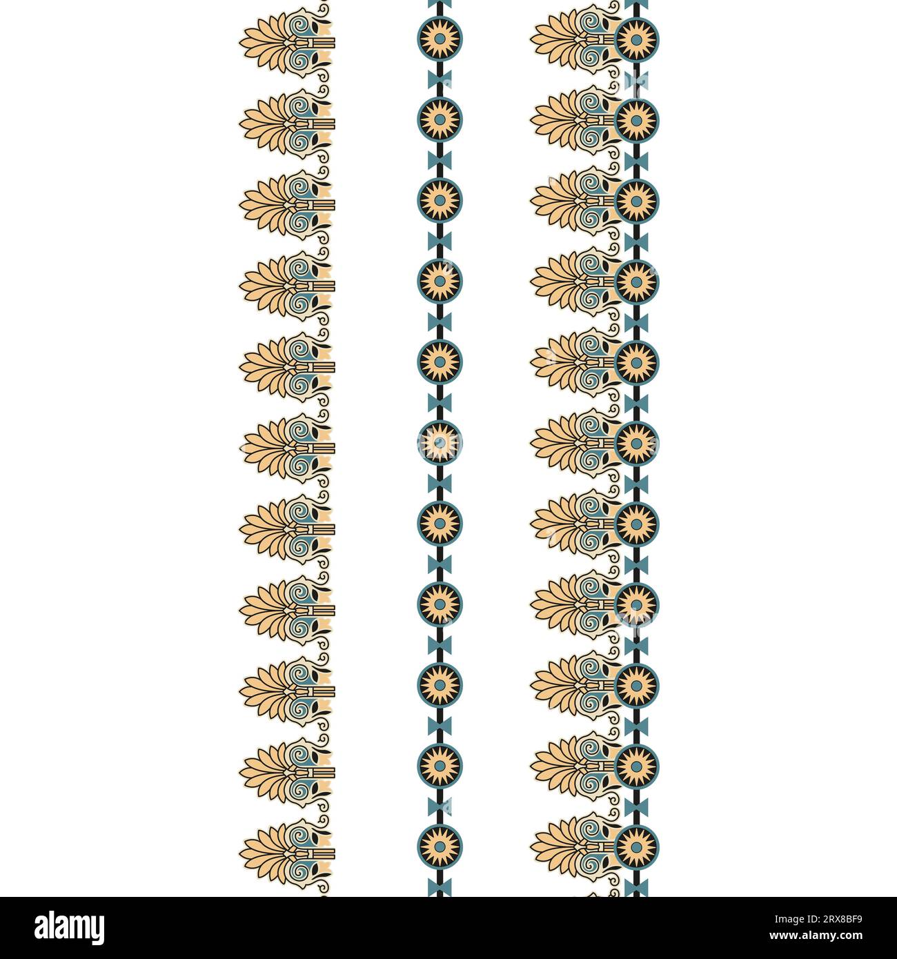 A vibrant blue and yellow border designs on a clean white background ...