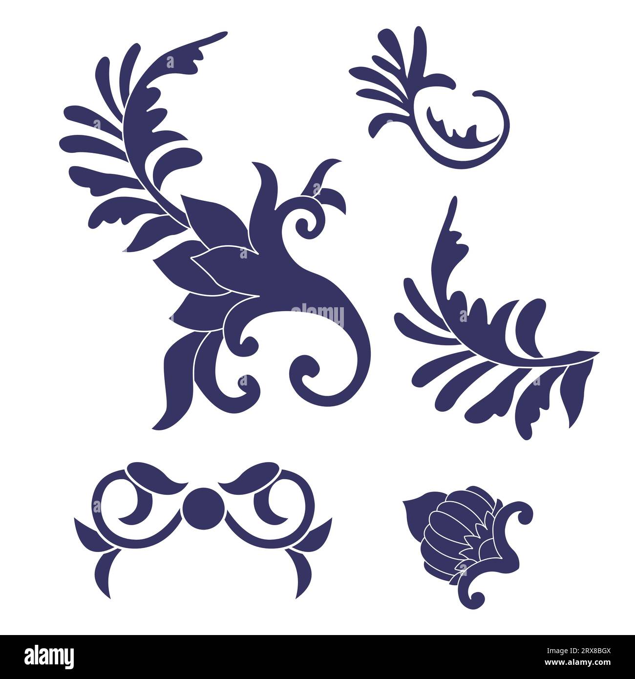 Illustration of four unique designs on a plain white background Stock ...