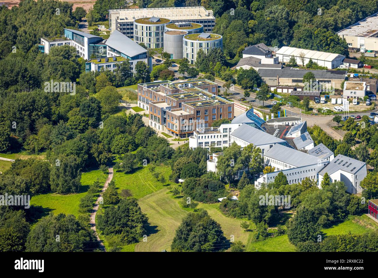 Aerial view, Witten/Herdecke University campus, Annen, Witten, Ruhr ...