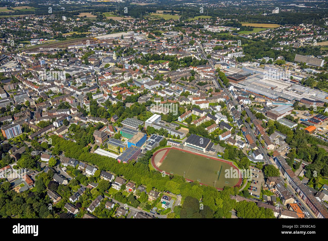 Aerial view, school center Husemannstraße, vocational college, Otto ...
