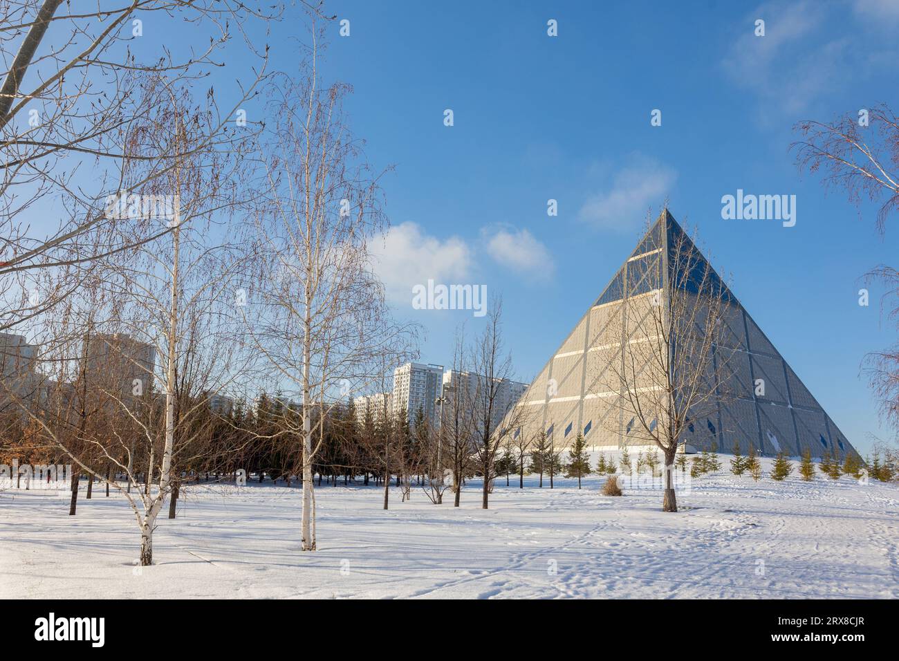 Palace of Peace and Accord. Modern architectural urbanistic city Astana ...