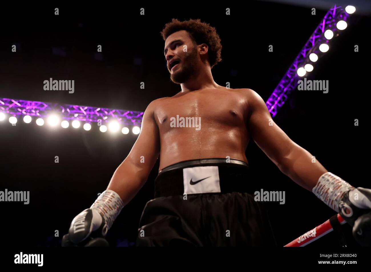 Moses Itauma celebrates after claiming victory over Amine Boucetta in ...