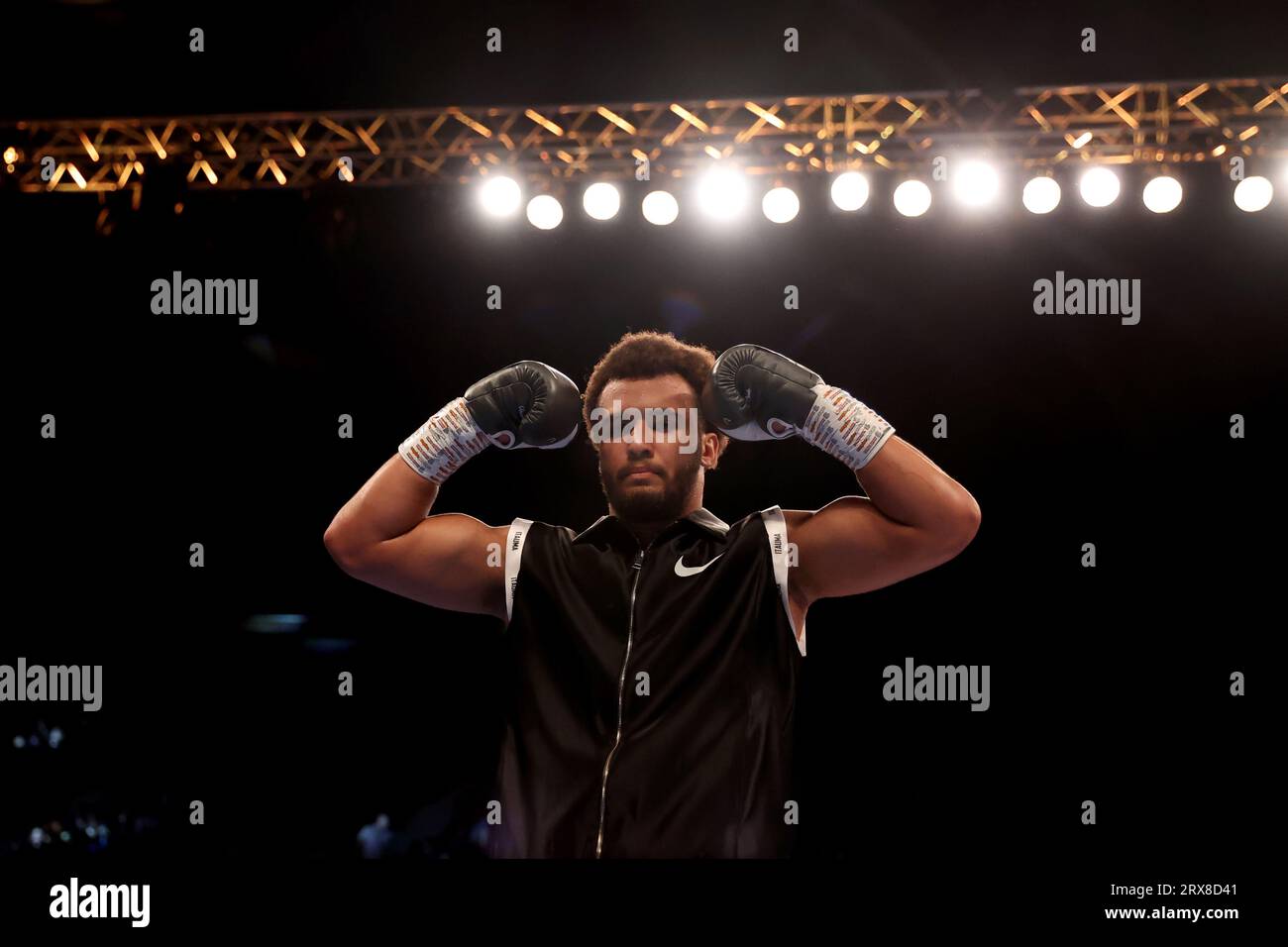 Moses Itauma celebrates after claiming victory over Amine Boucetta in ...
