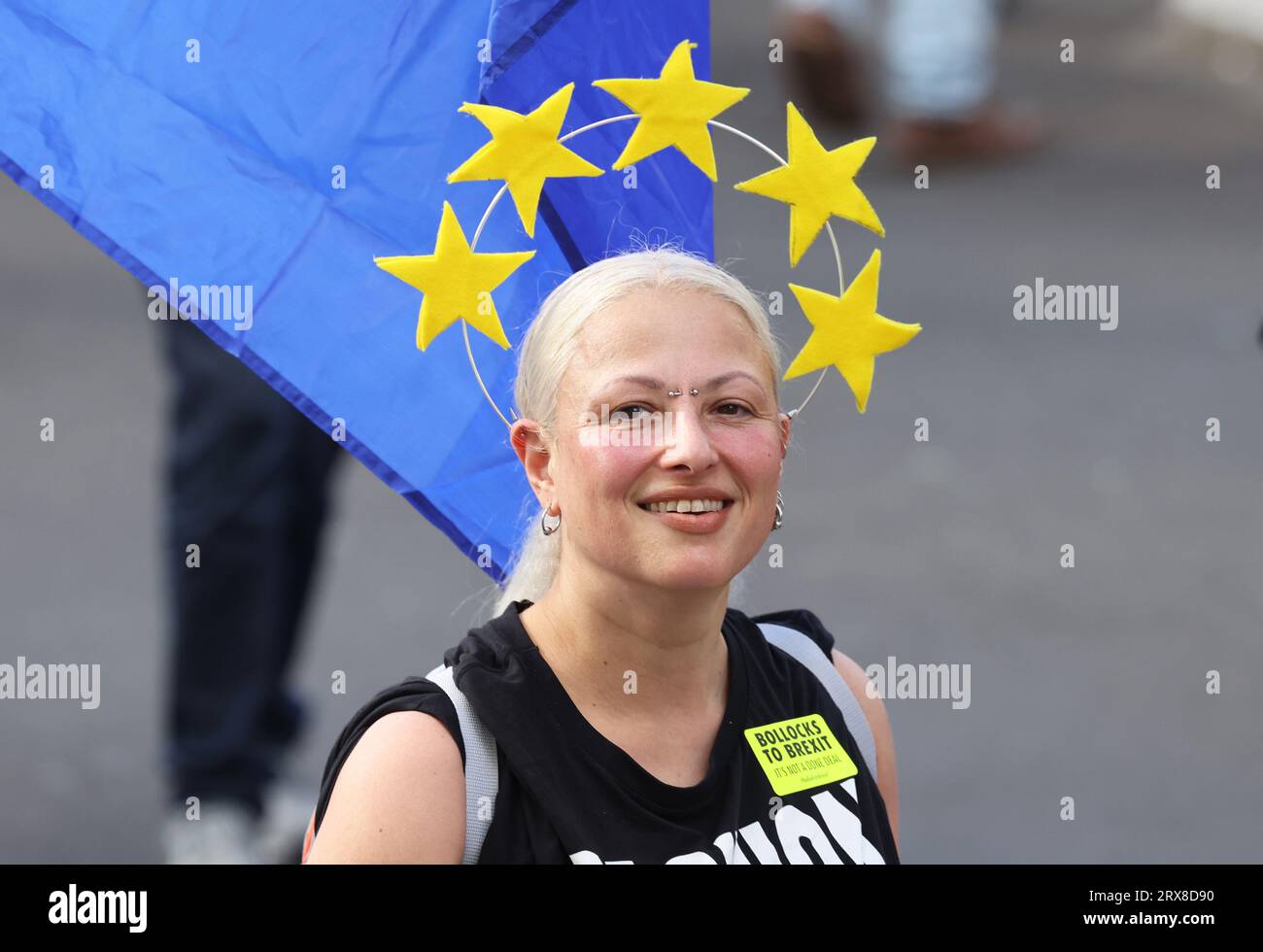 London, UK. 23rd September 2023. Pro EU supporters joined the National ...