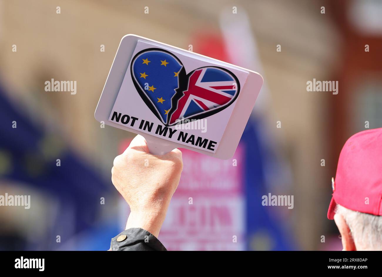 London, UK. 23rd September 2023. Pro EU supporters joined the National ...