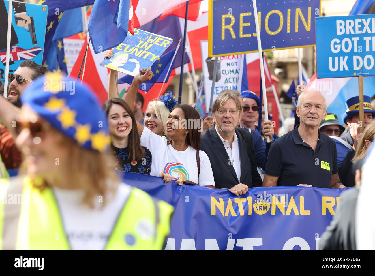 London, UK. 23rd September 2023. Pro EU supporters joined the national ...