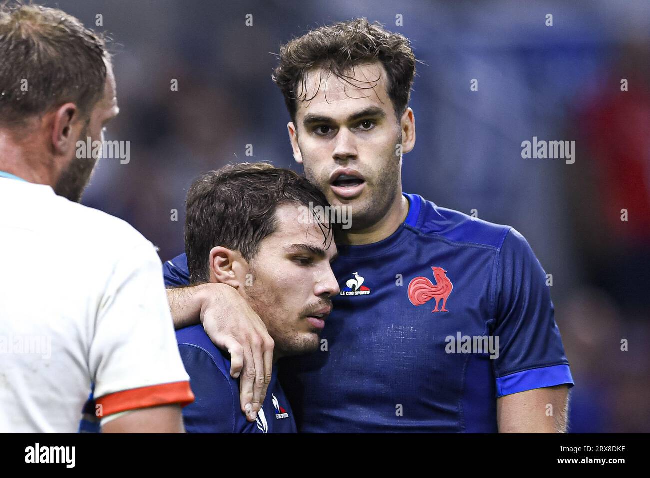 Antoine Dupont and Damian Penaud during the Rugby union World Cup XV ...