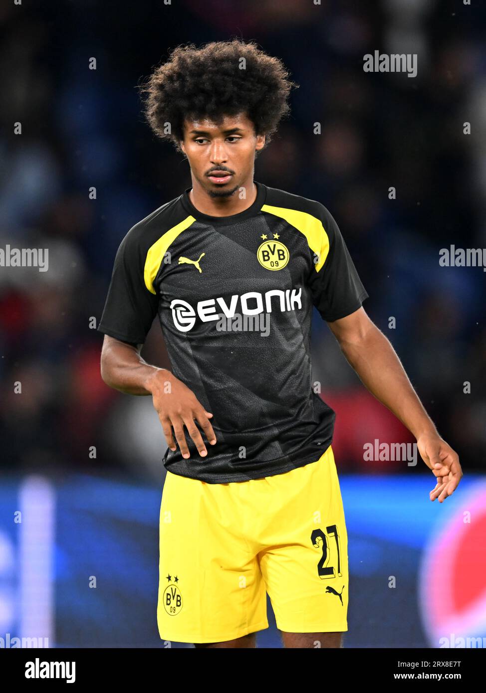 PARIS - Karim Adeyemi of Borussia Dortmund during the UEFA Champions ...
