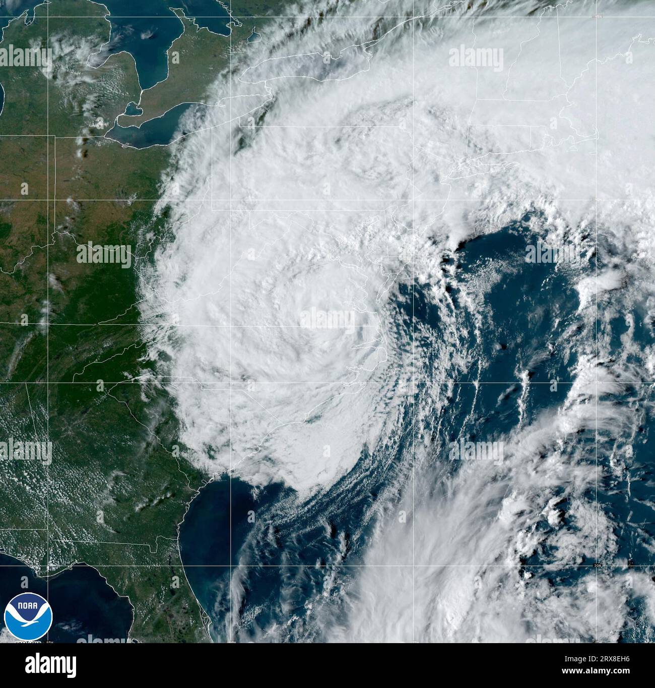 East Coast Usa Atlantic Ocean 23rd Sep 2023 Tropical Storm Ophelia